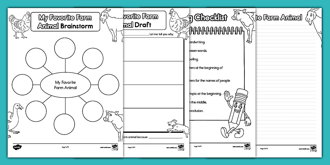 First Grade My Favorite Farm Animal Informative Writing