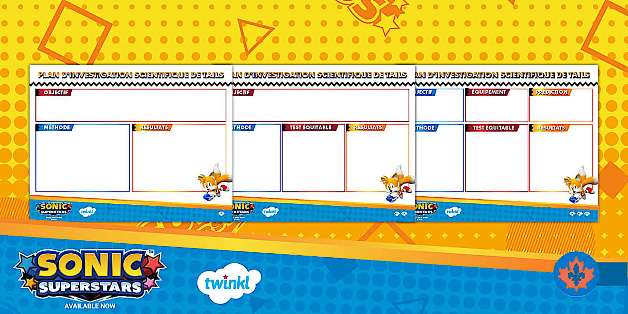 Sonic: Differentiated Science Investigation Writing French