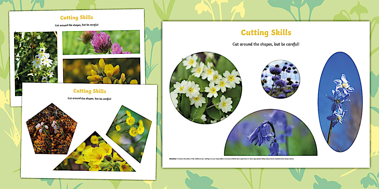 Aistear Spring Flower Cutting Skills Activity