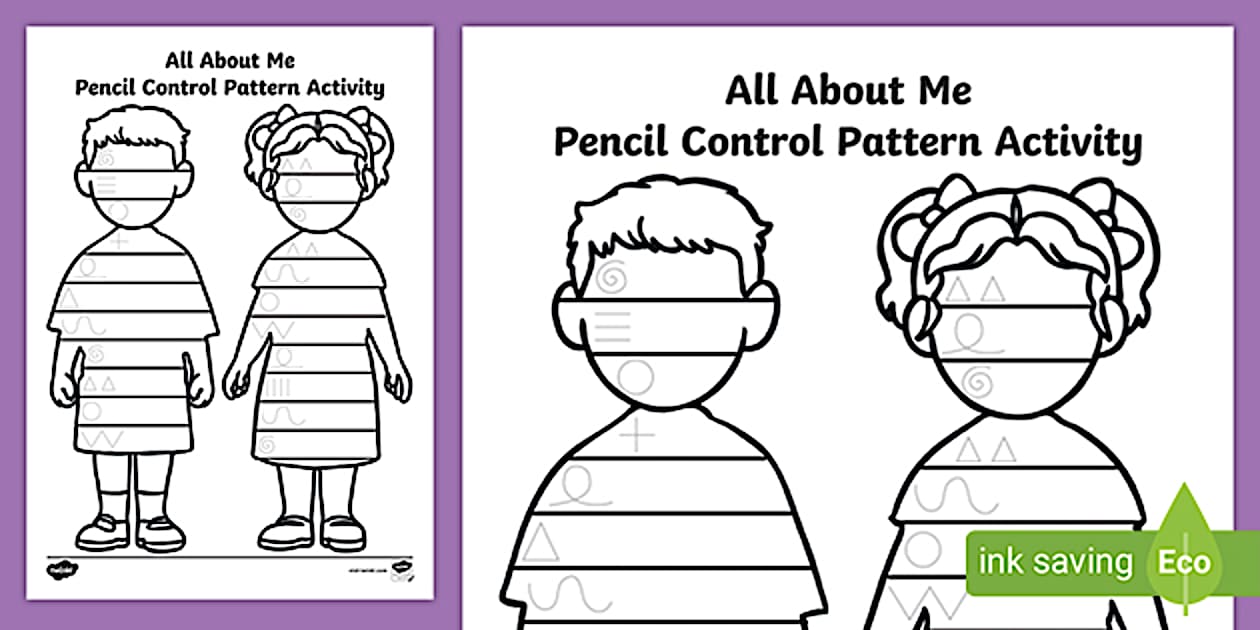 All About Me Pre-Writing Shapes Mark-Making Activity