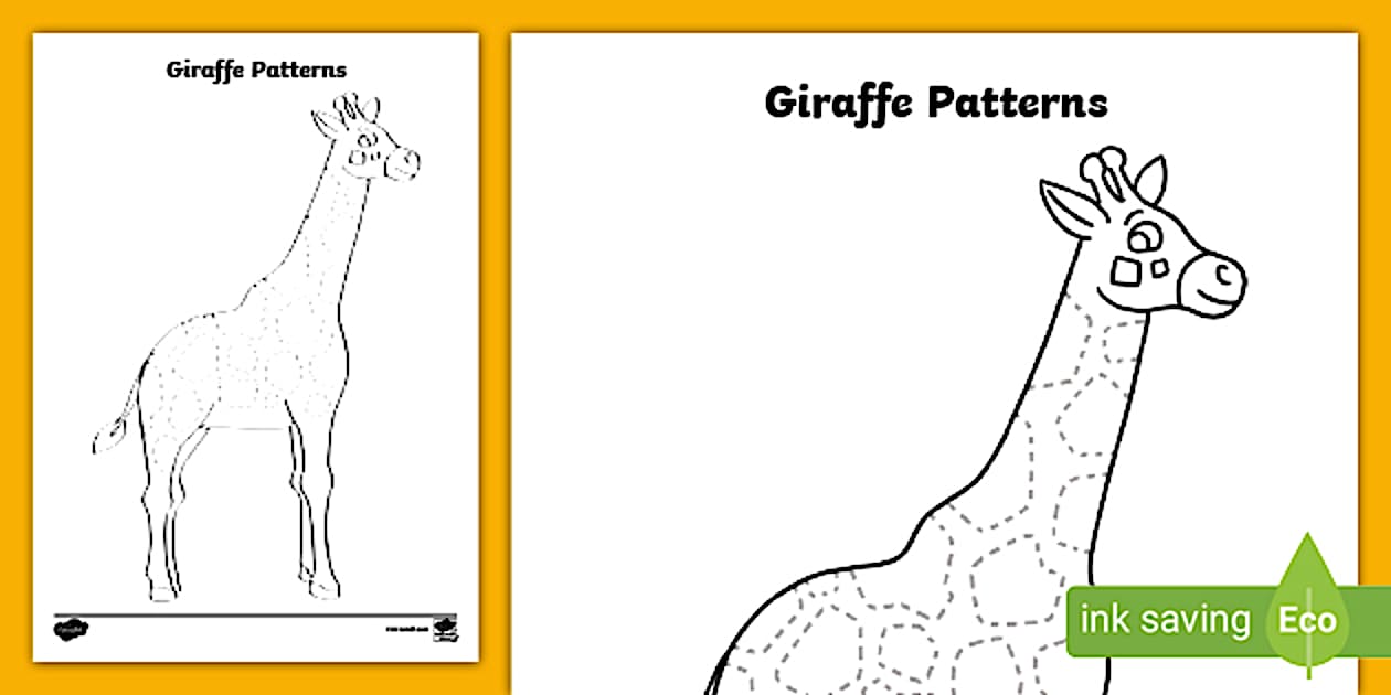 EYFS Giraffe Patterns Pencil Control Activity (teacher made)