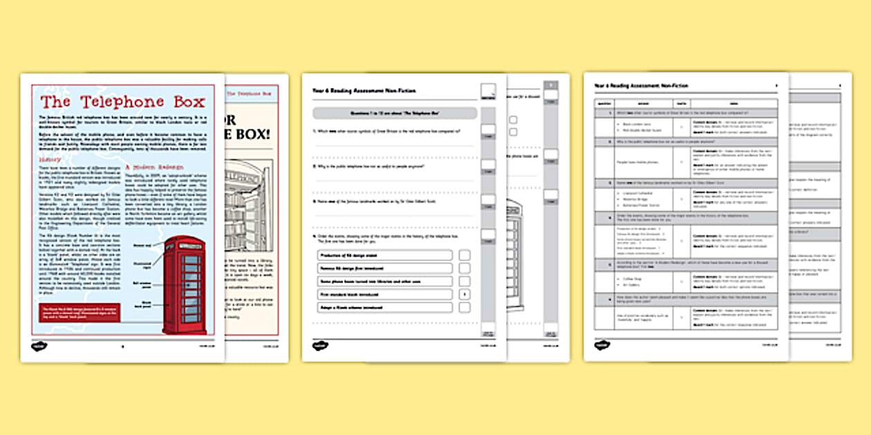 Year 6 Term 3 Non-Fiction Reading Assessment (teacher made)