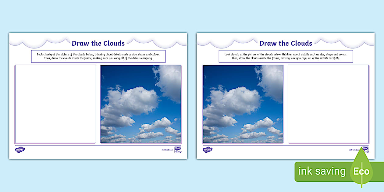Draw the Clouds Worksheet (teacher made) - Twinkl