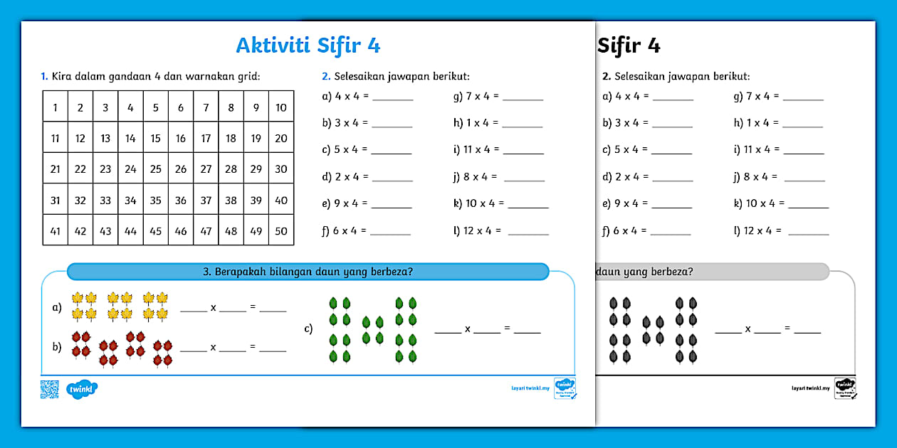 Aktiviti Sifir 4 (teacher made) - Twinkl