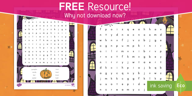 FREE Halloween Word Search for Kids | Special Events & Holidays