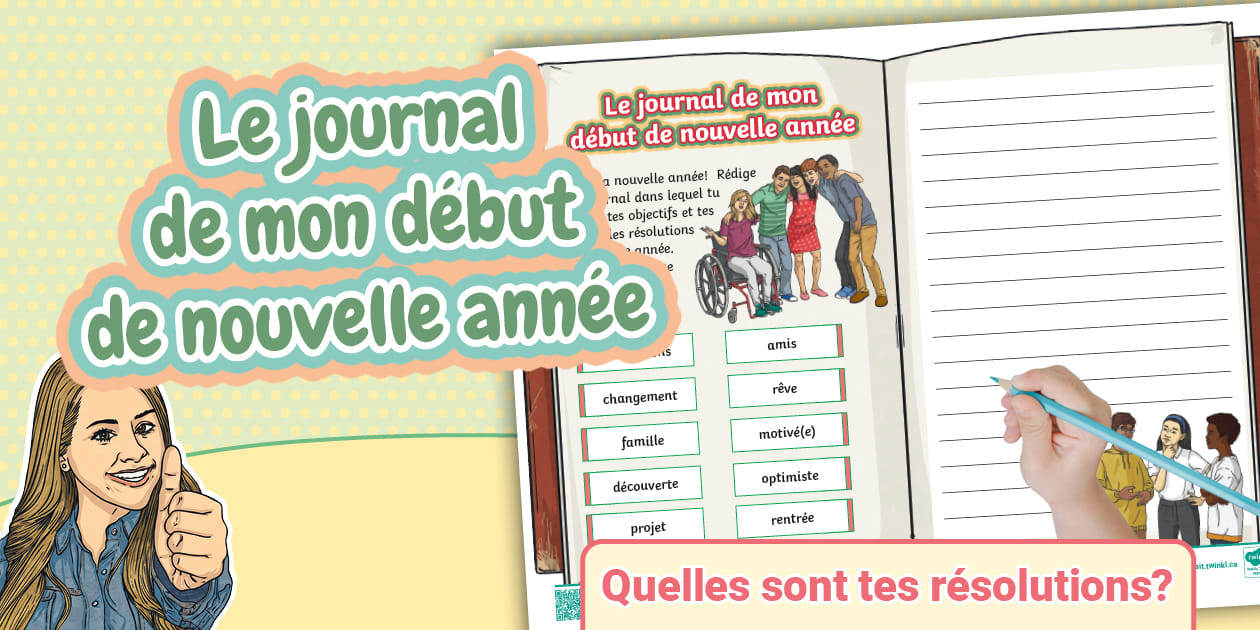 Modèle d'écriture : Le journal de mon début de nouvelle année
