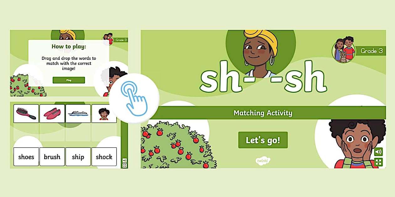 Grade 3 sh- -sh Interactive Phonics Go! Game - Twinkl