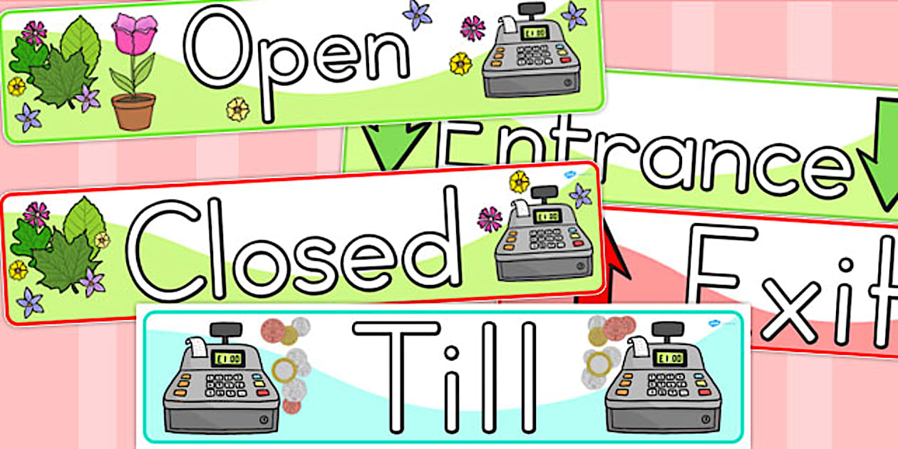 Open Closed Role Play Signs (teacher made) - Twinkl