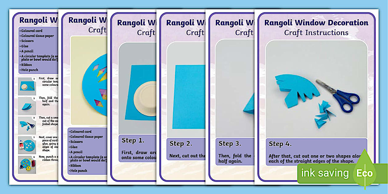 Window Decoration Rangoli Pattern Craft Instructions