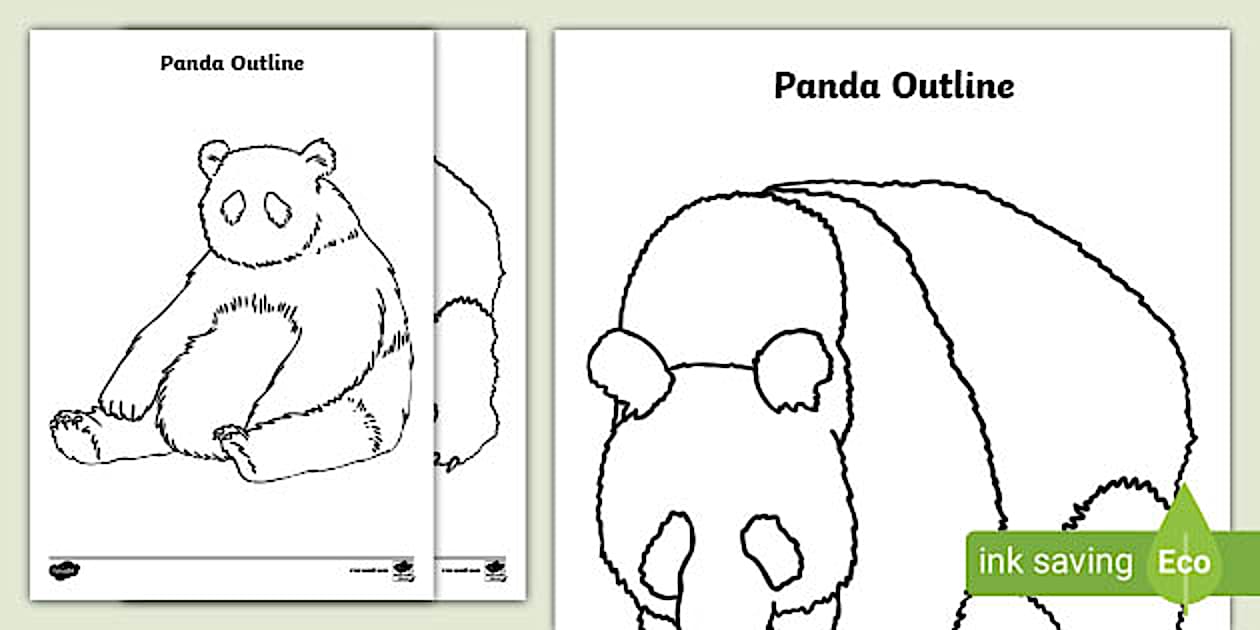 Panda Outline Worksheets (Teacher-Made) - Twinkl