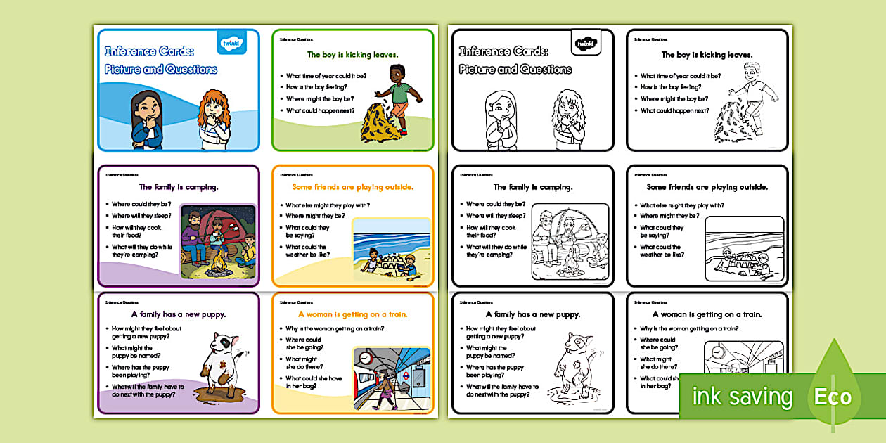 Inference Cards: Picture and Questions for K-2nd Grade