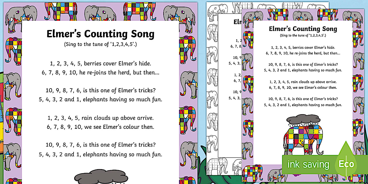 Elmer's Counting Song (teacher made) - Twinkl