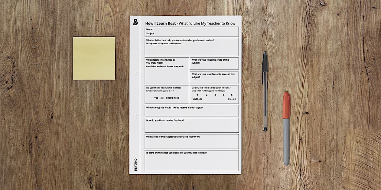 How I Learn Best - Feedback Activity (teacher made) - Twinkl