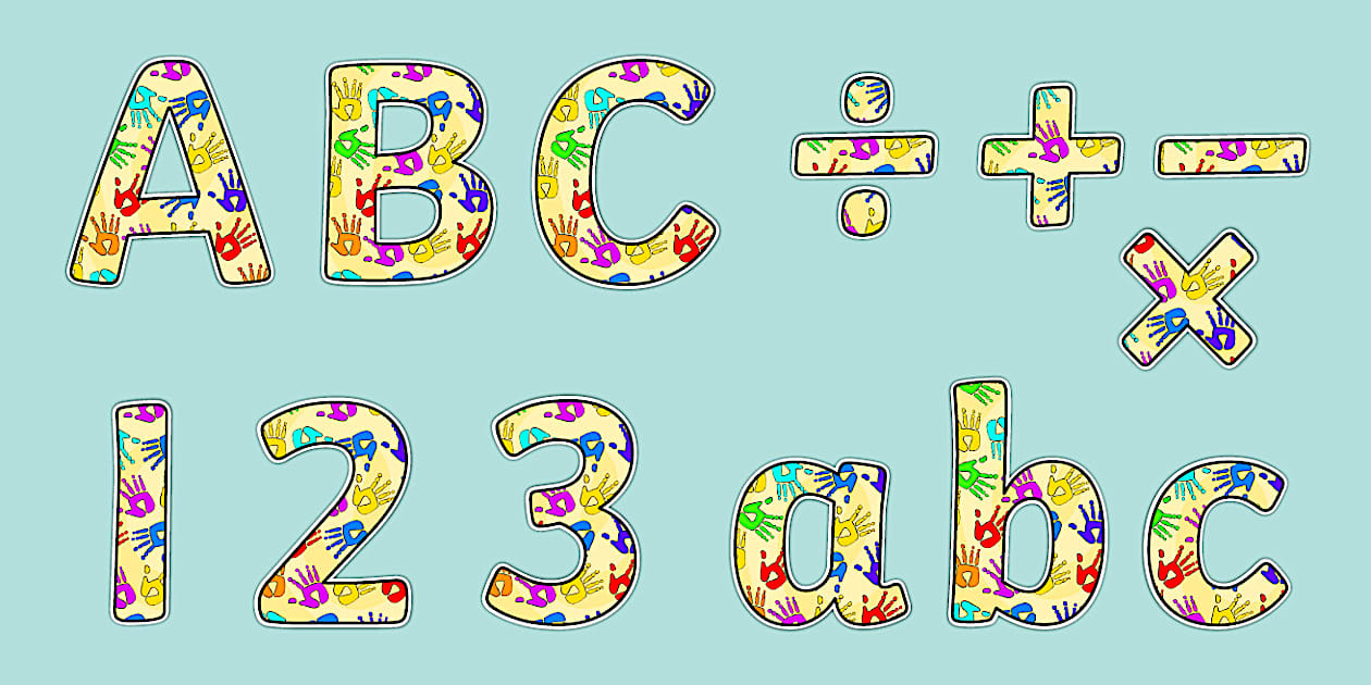 A4 Handprint Display Lettering (teacher made) - Twinkl