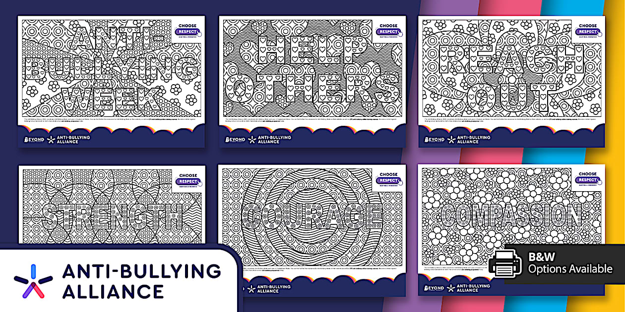 FREE! - Anti-Bullying Week Mindfulness Colouring Sheets