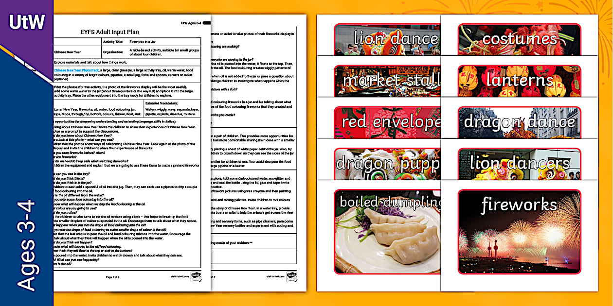 EYFS Chinese New Year Fireworks in a Jar Adult Input Plan