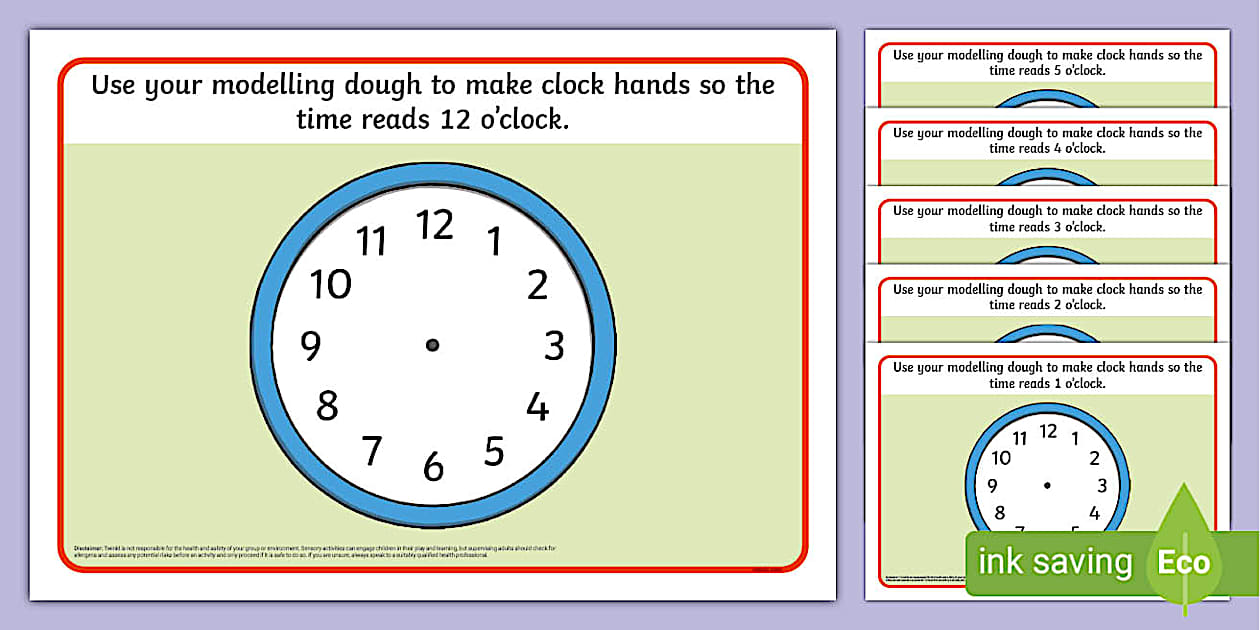 O'Clock Time Modelling Dough Mats | Twinkl - Twinkl
