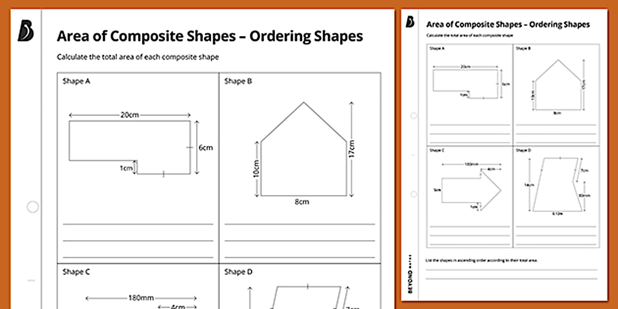 👉 Area of Composite Shapes – Ordering Shapes | KS3 Maths