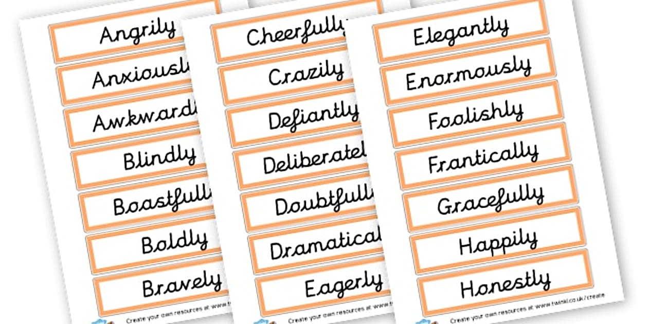 Adverbs Cards (Teacher-Made) - Twinkl