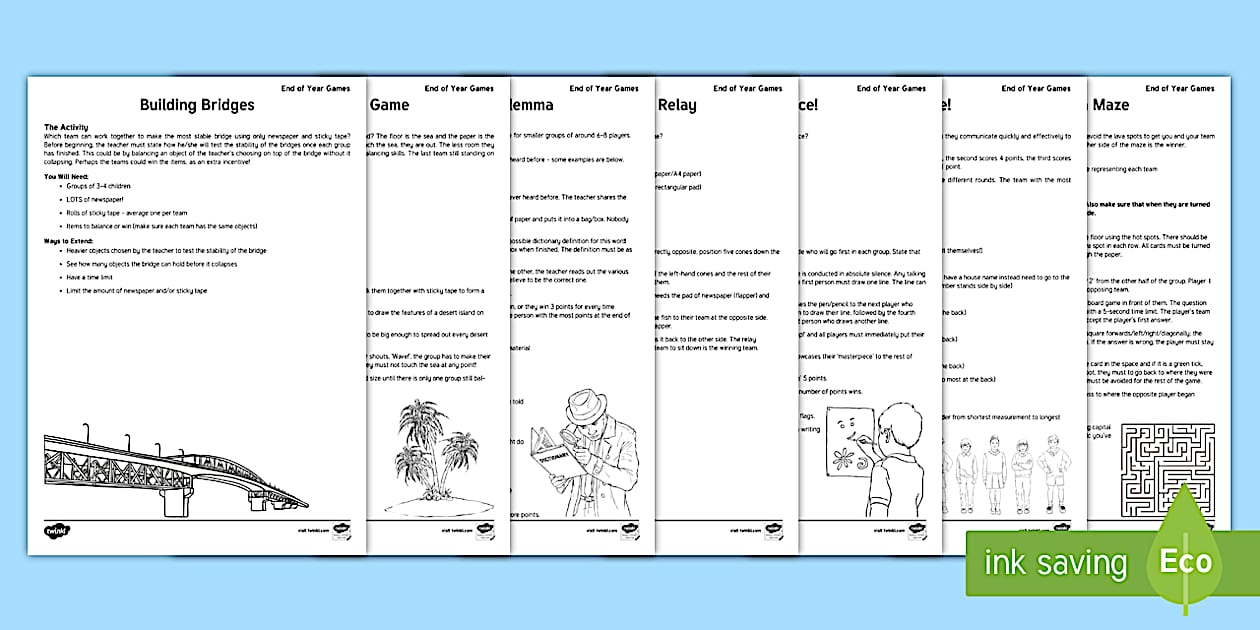 End Of Year Team Building Activities - KS2 Resources