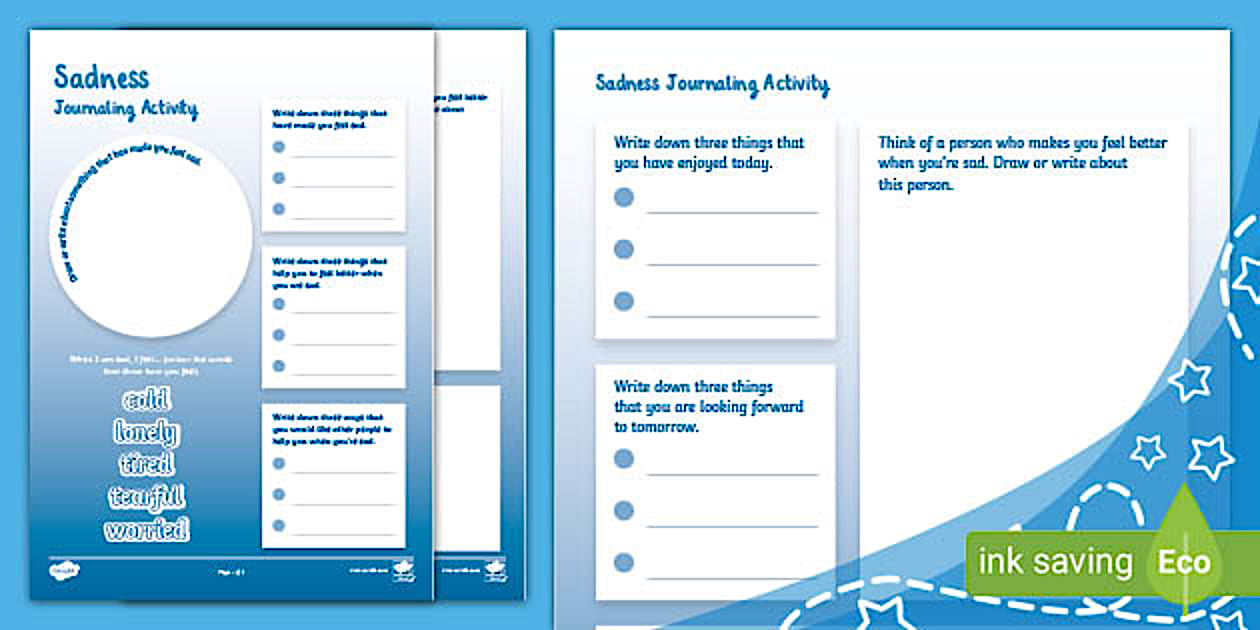 Sadness Journaling Activity (teacher made) - Twinkl