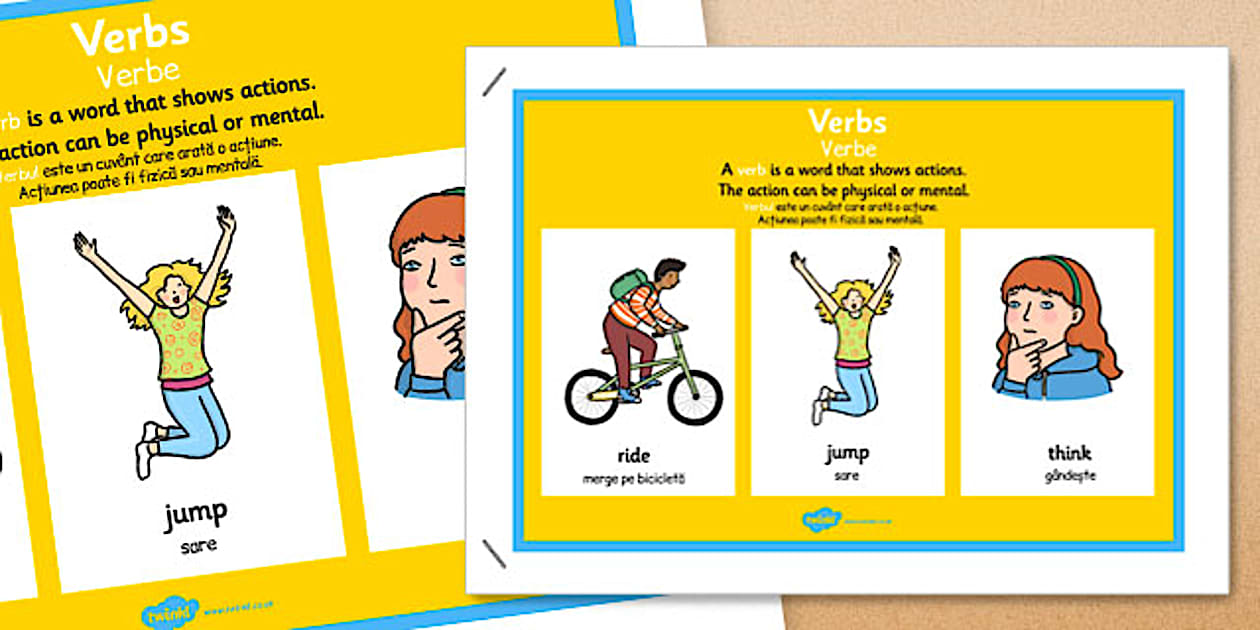 Verb Display Poster Romanian Translation (öğretmen yaptı)