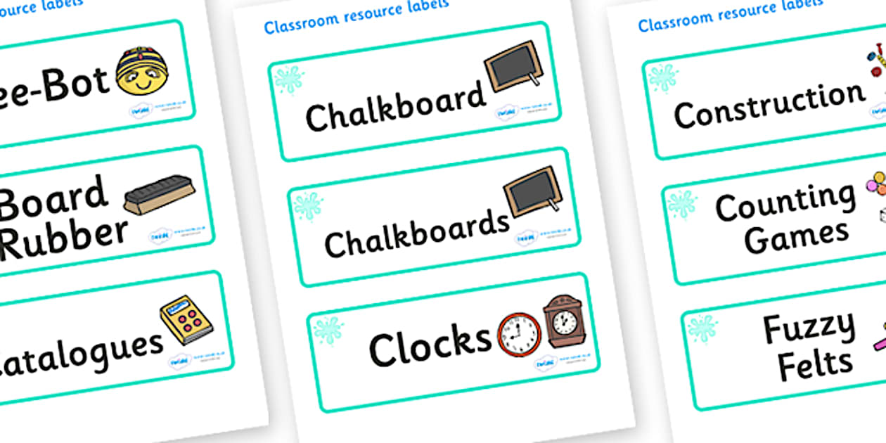 Turquoise Themed Editable Additional Classroom Resource Labels