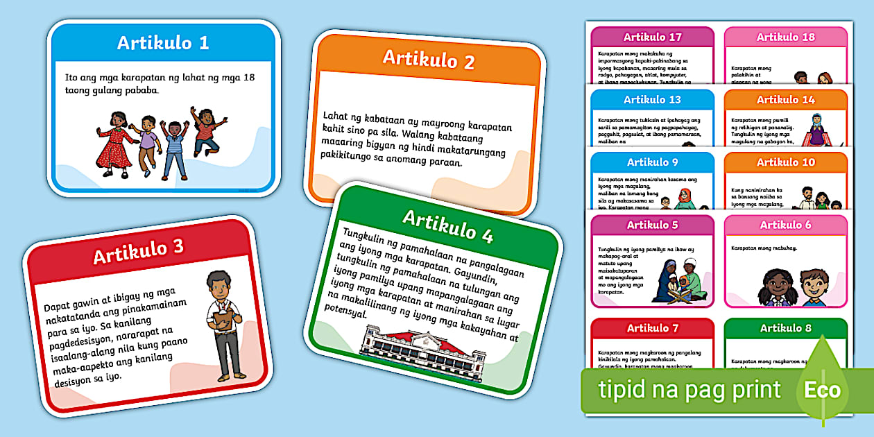Mga Karapatan Ng Kabataan Ayon Sa UNCRC | Grade 1 | Twinkl Mga Karapatan Ng Kabataan Ayon Sa UNCRC | Grade 1 | Twinkl