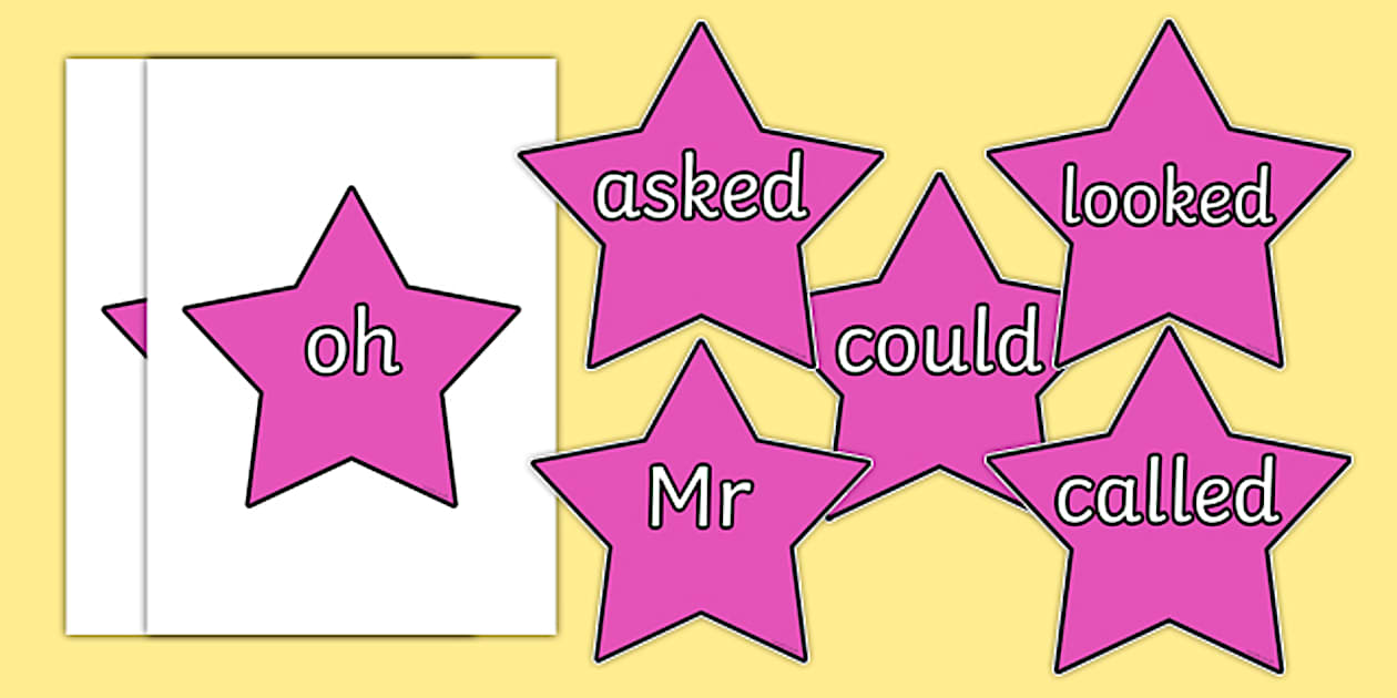 Editable Phase 5 Coloured Tricky Words on Stars - Twinkl