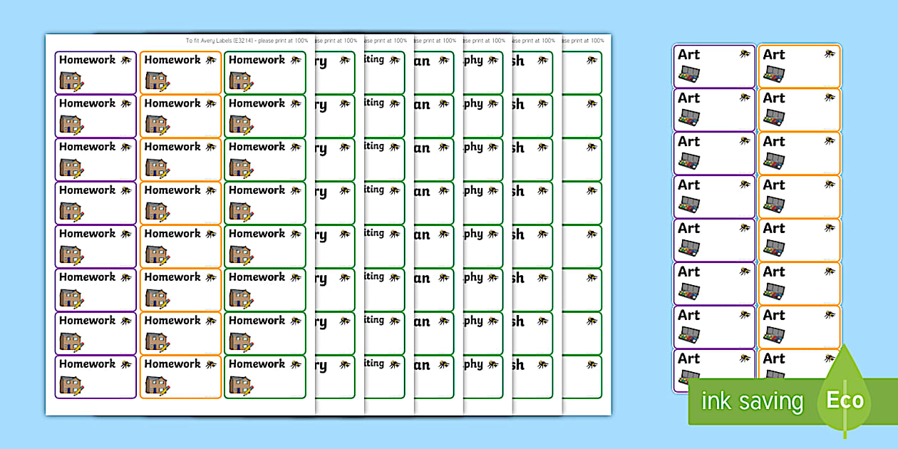 Bee Themed Editable Book Labels