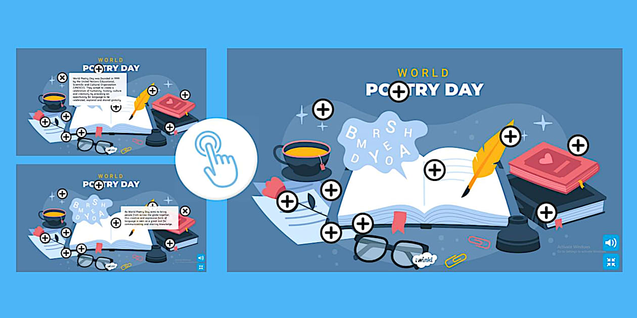 World Poetry Day Hotspot (teacher made) - Twinkl