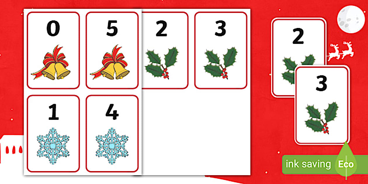 Christmas Number Bonds to 5 Matching Cards (teacher made)