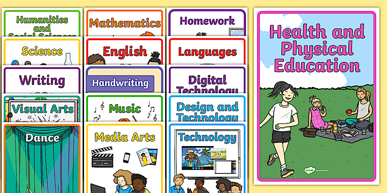 Editable Australian Curriculum Subject Book Covers - Twinkl