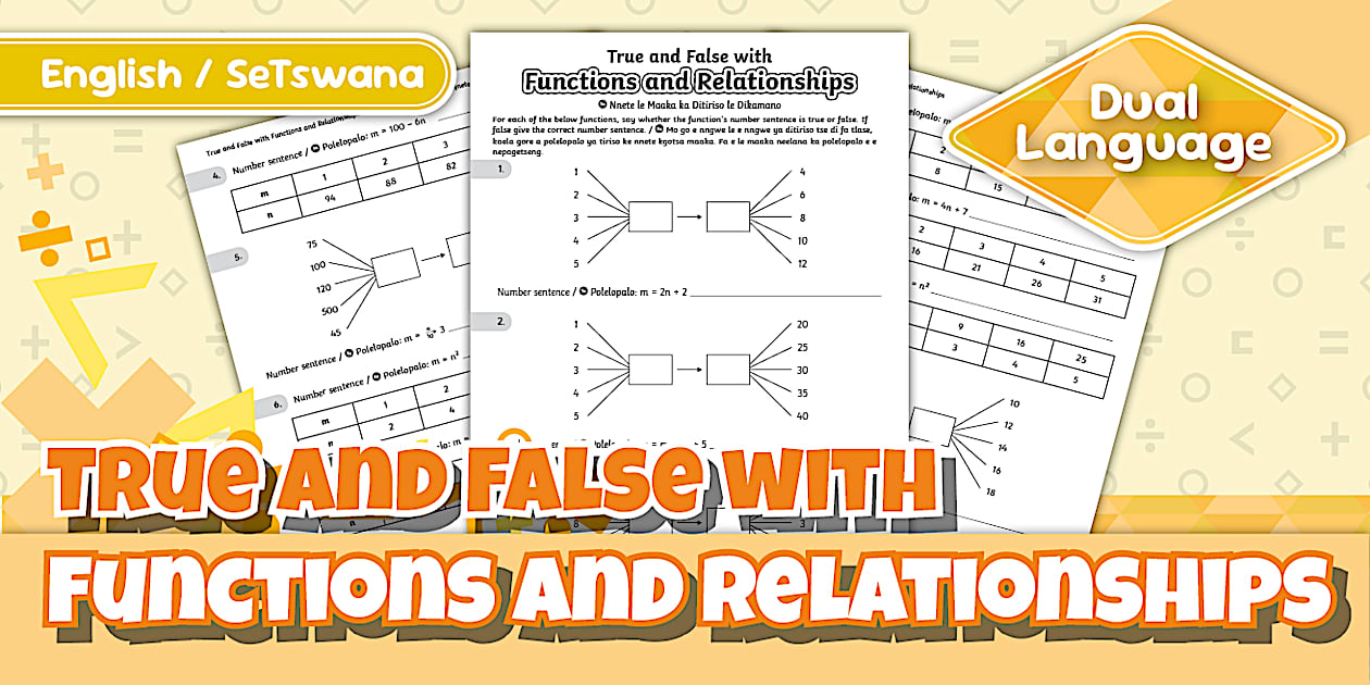 Grade 7 Maths - Term 1 - True and False with Functions and Relationships