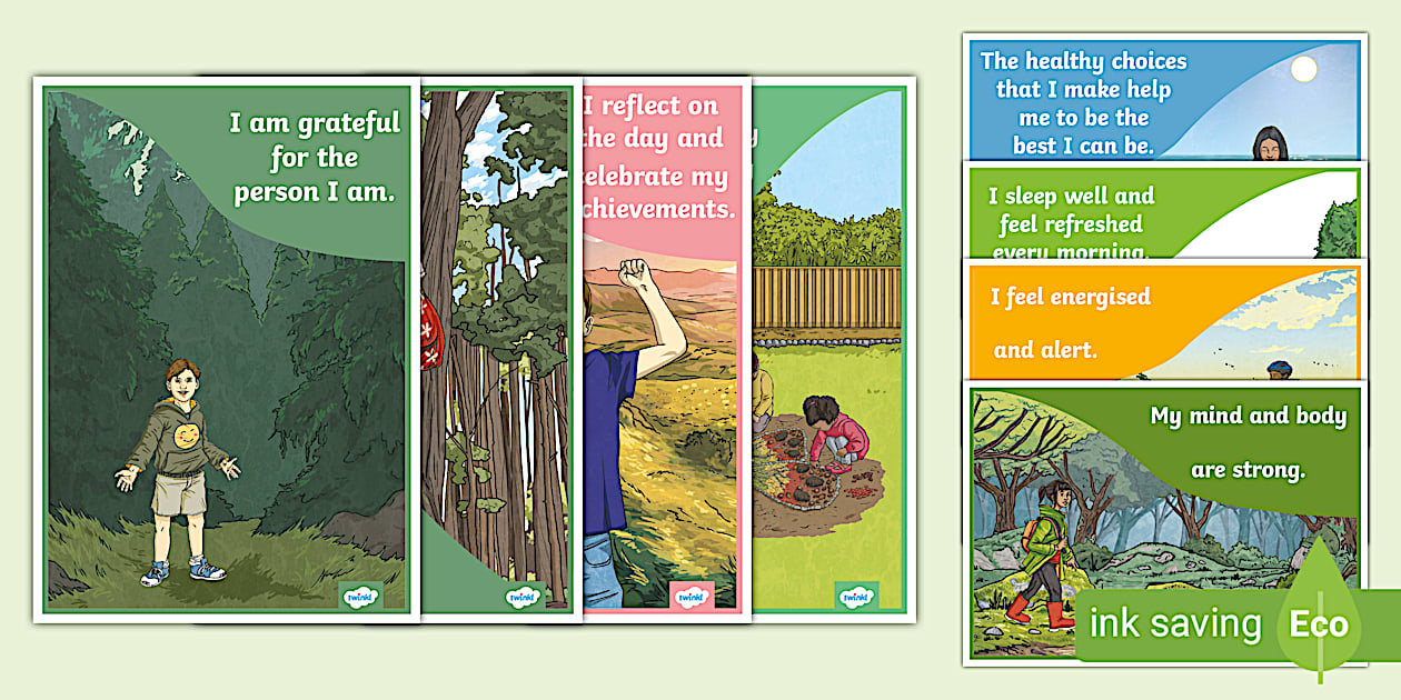 Healthy Habits Affirmations (teacher made) - Twinkl