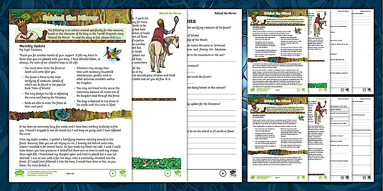 'Behind the Mirror' Upper KS2 Fiction Reading Comprehension