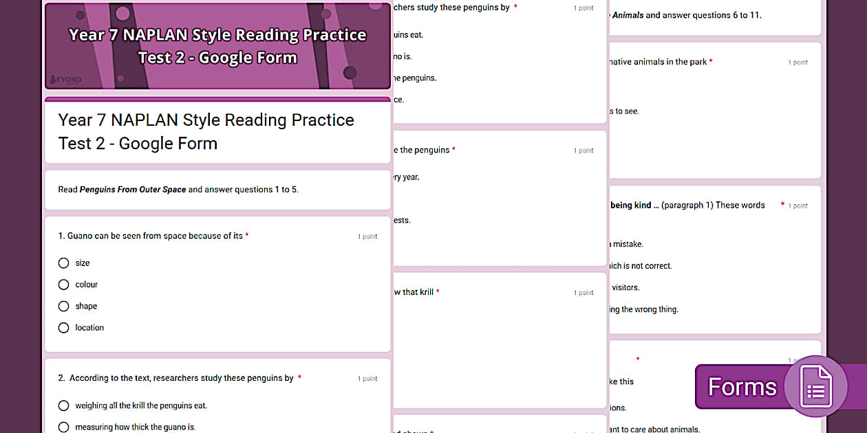 Year 7 NAPLAN Style Reading Practice Test 2 - Twinkl
