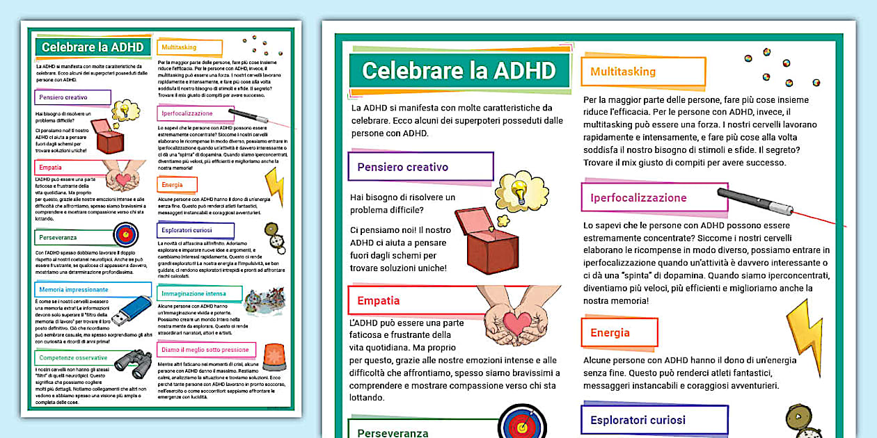Celebrare la ADHD - poster (teacher made) - Twinkl