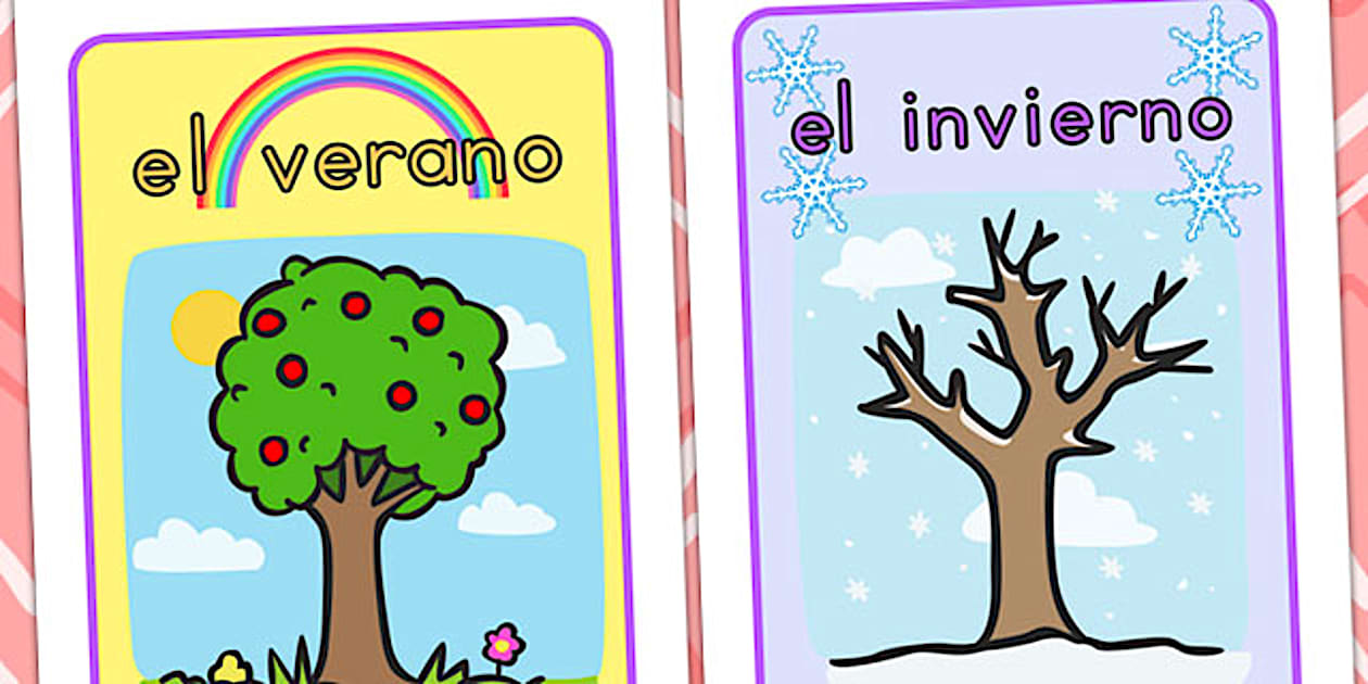 Spanish Seasons Display Posters (Teacher-Made) - Twinkl