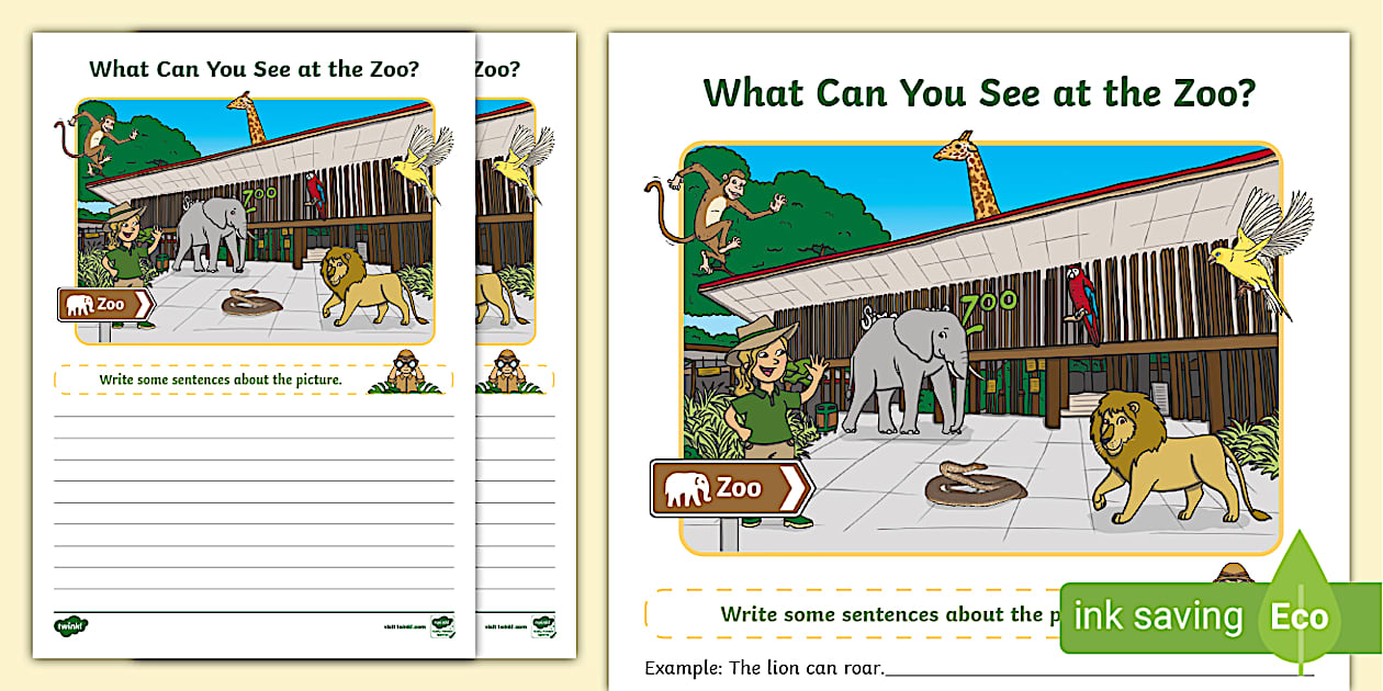Zoo Scene Writing Stimulus Picture | EYFS Writing - Twinkl