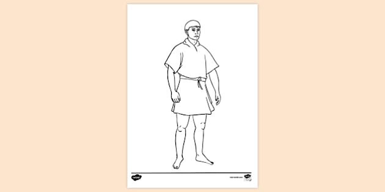 Roman Soldier In Tunic Colouring Sheet | Colouring Pages