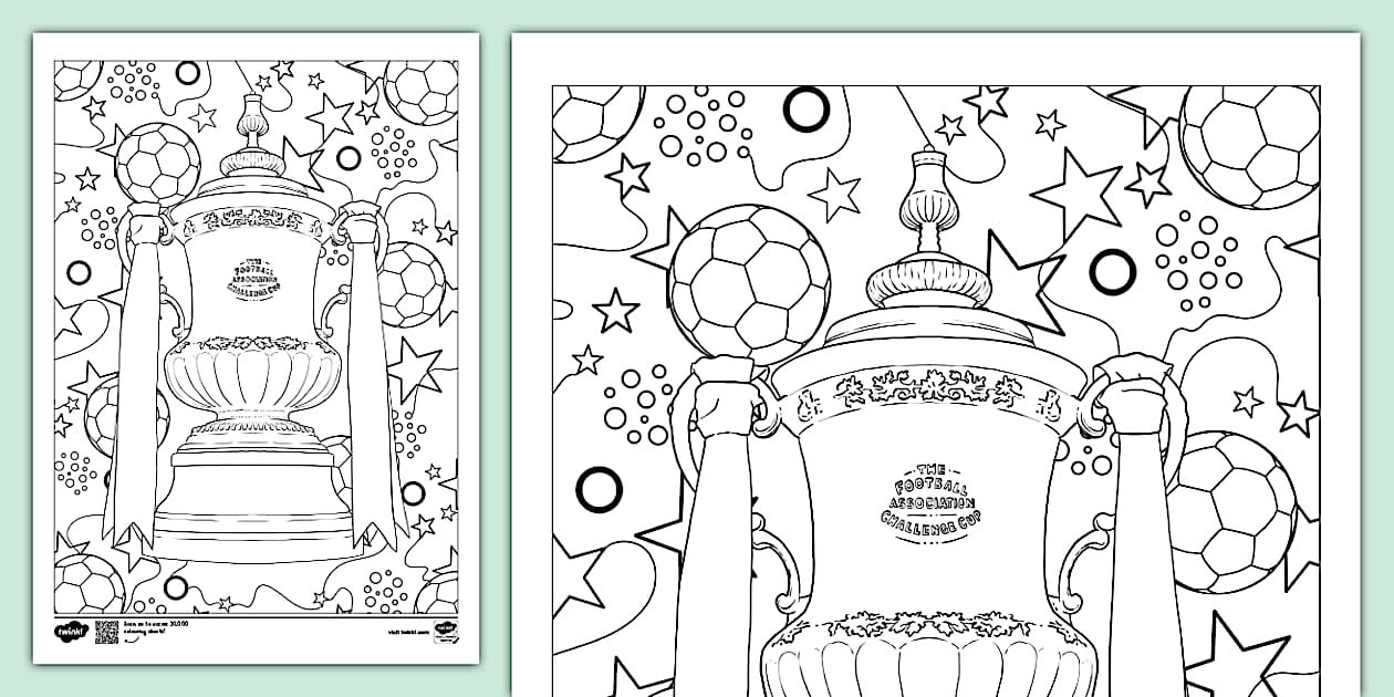 Football Trophy Mindfulness Colouring - Twinkl