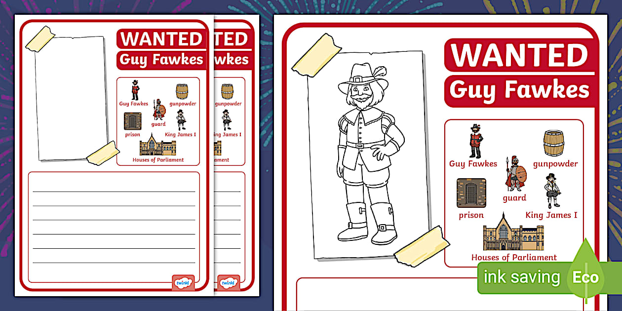 The Gunpowder Plot: Guy Fawkes Wanted Posters - Twinkl