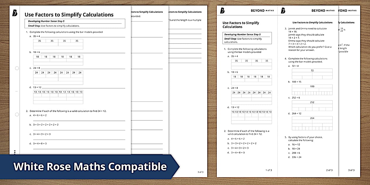 👉 Use Factors to Simplify Calculations - Twinkl 👉 Use Factors to Simplify Calculations - Twinkl