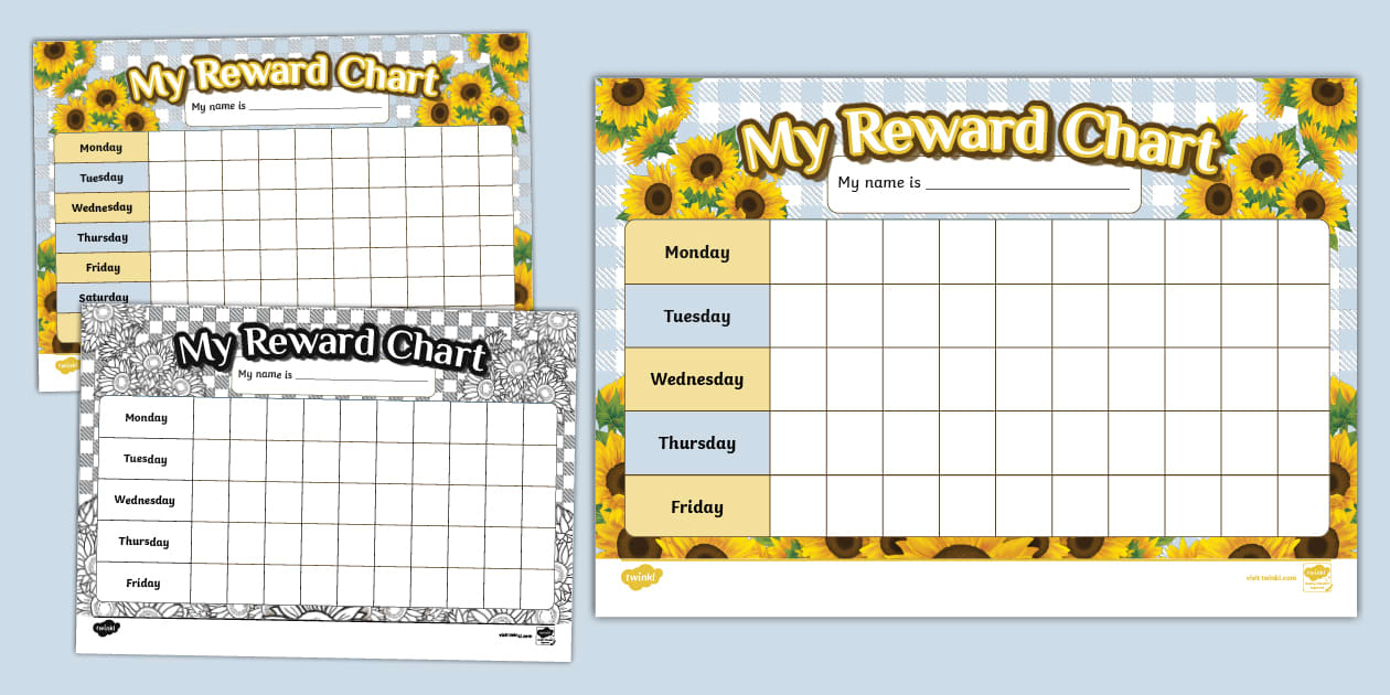 Sunflower-Themed Reward Chart - Twinkl Behaviour - Twinkl