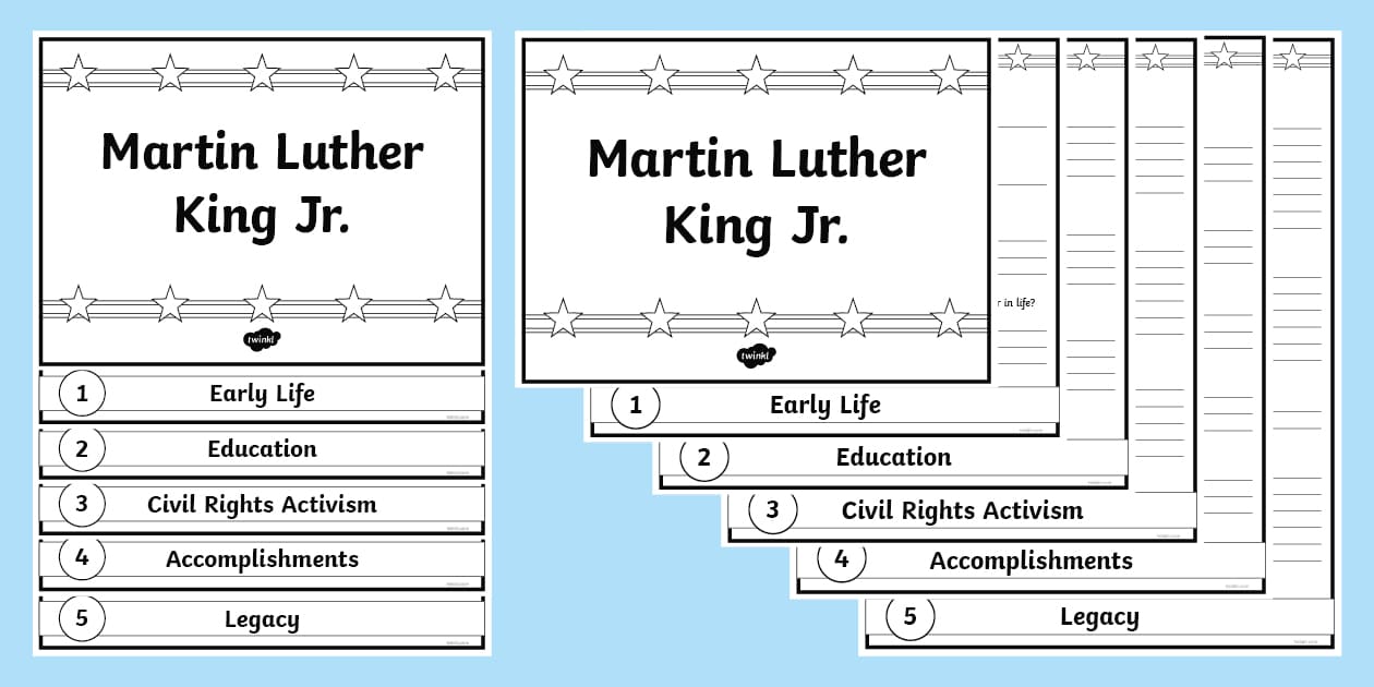 Martin Luther King Jr. Flipbook for 6th-8th Grade - Twinkl
