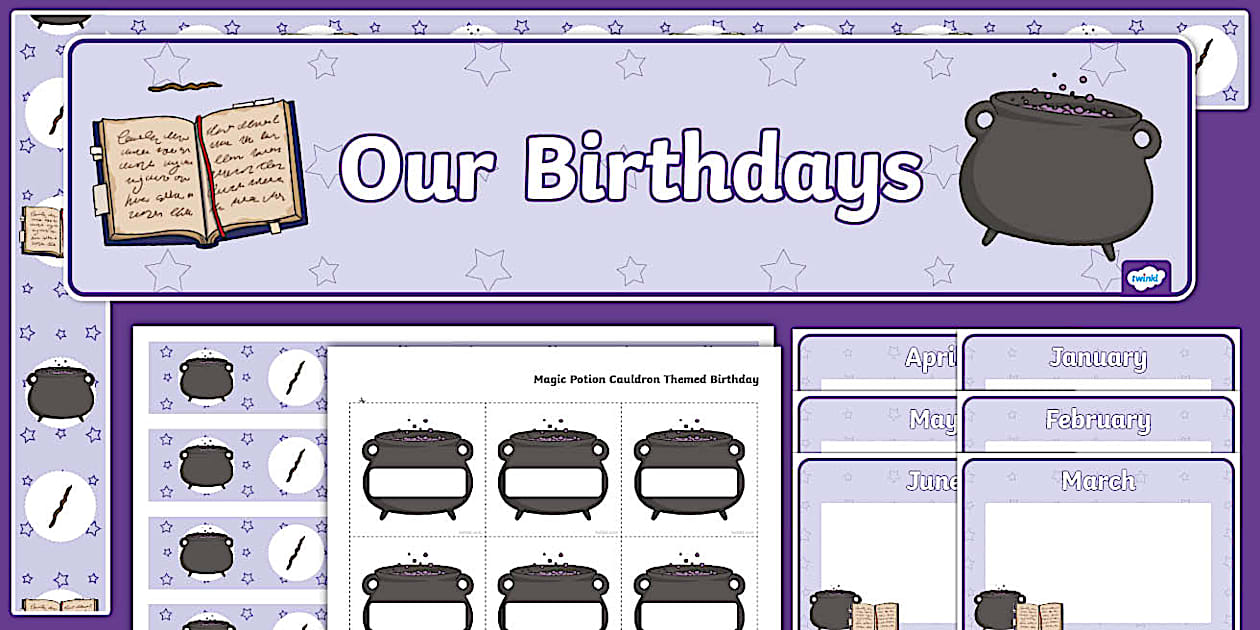 Magic Potion Cauldron Themed Birthday Display Pack - Twinkl