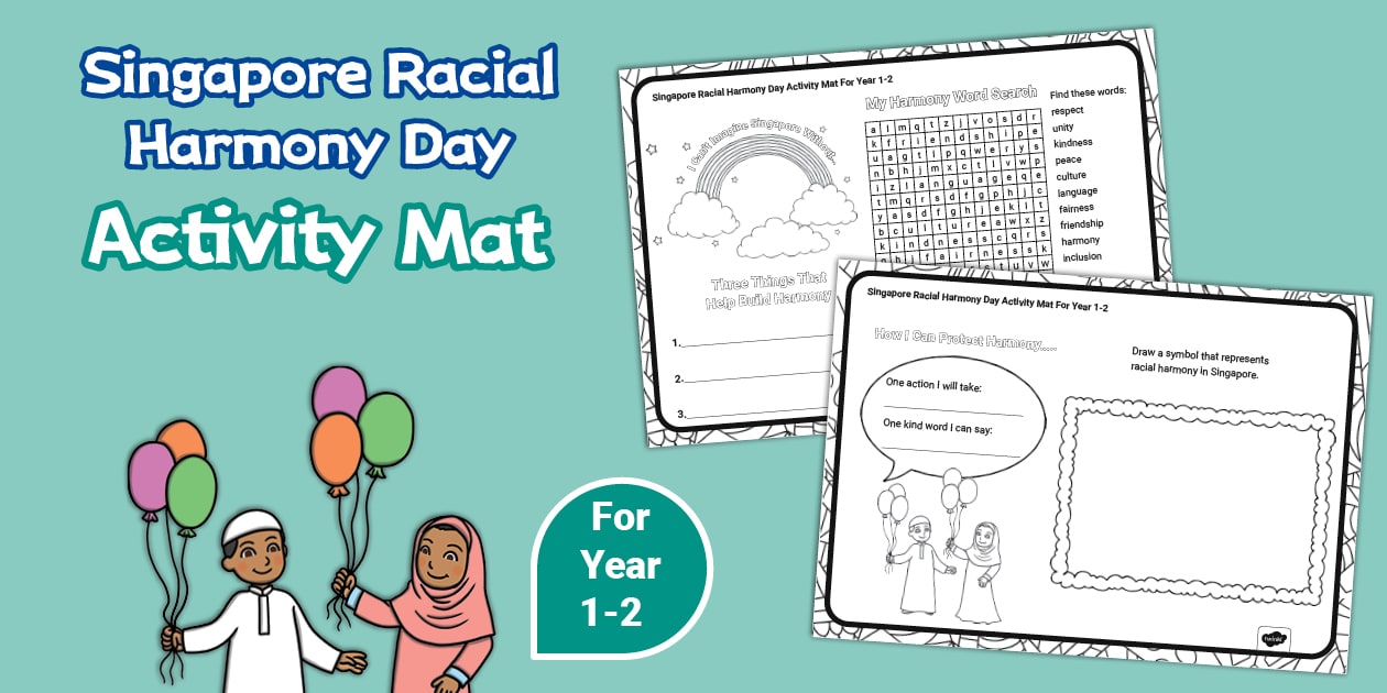Singapore Racial Harmony Day Activity Mat Year 1–2