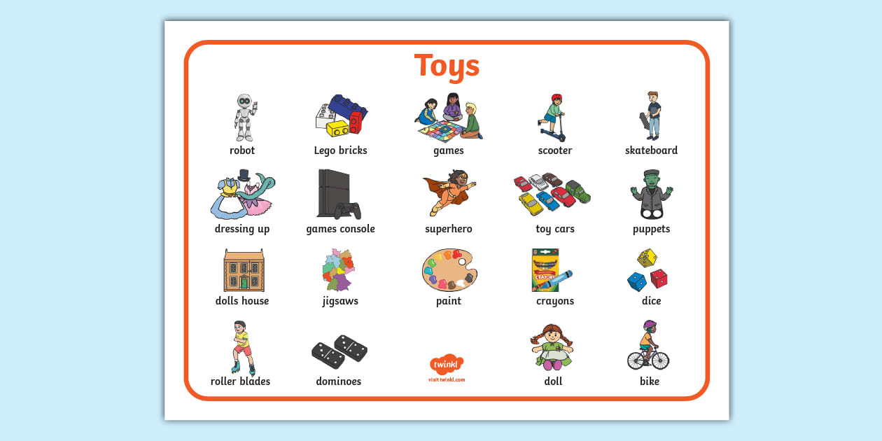 Editable * New * Toys Word Mat (Text) (teacher made)