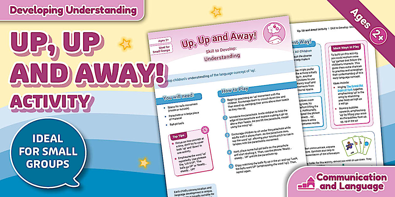 Kindergarten Communication and Language Activity | 'Up' Concept